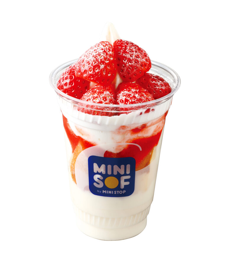 MINI SOF(ミニソフ)史上初の“フレッシュいちご”を使用！『フレッシュいちごのショートケーキパフェ』発売 | Emo!miu｜エモミュー