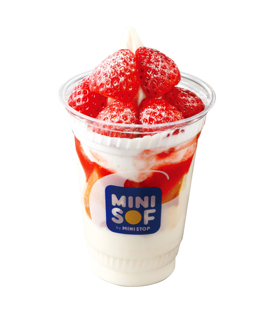 MINI SOF(ミニソフ)史上初の“フレッシュいちご”を使用！『フレッシュいちごのショートケーキパフェ』発売 | Emo!miu｜エモミュー
