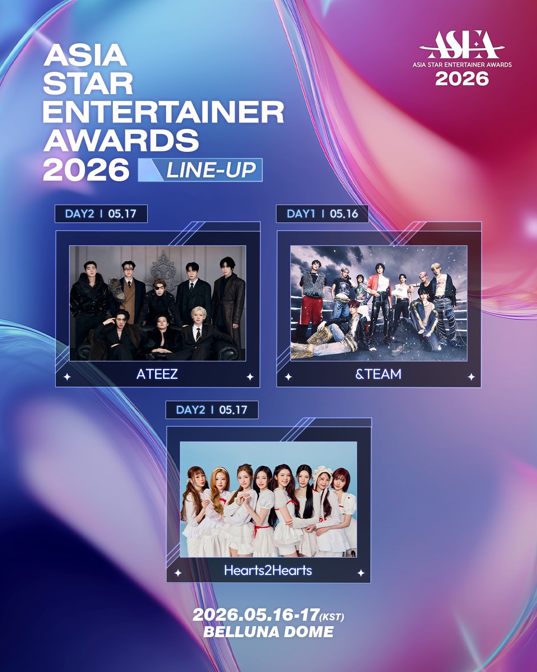 ATEEZ、&TEAMが「ASEA 2026」に登場！1年間で成果を収めたトップクラスのアーティストが多数参加 | Emo!miu｜エモミュー